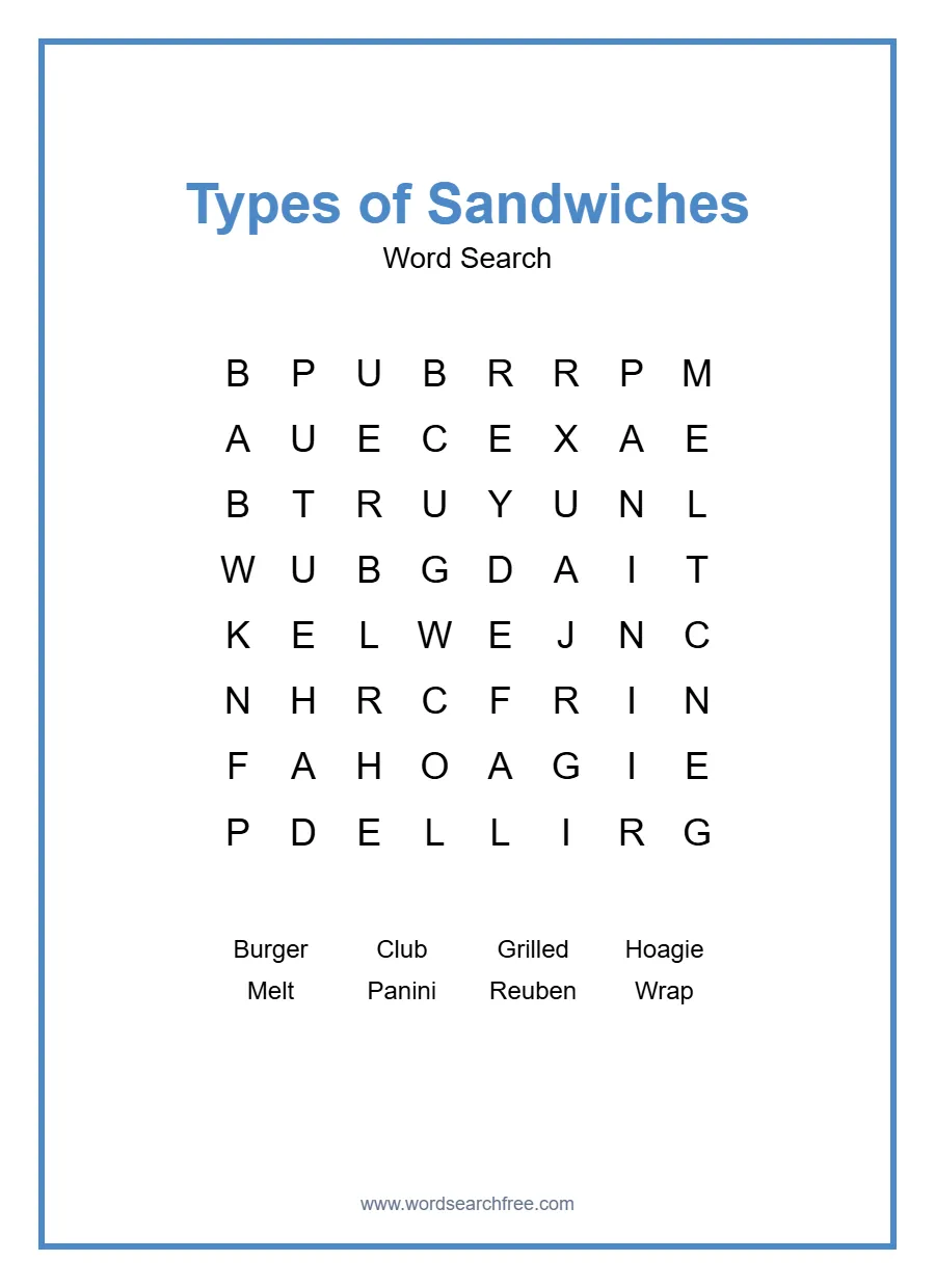 Food & Drink Word Search Puzzles - Free Printable | Word Search Free